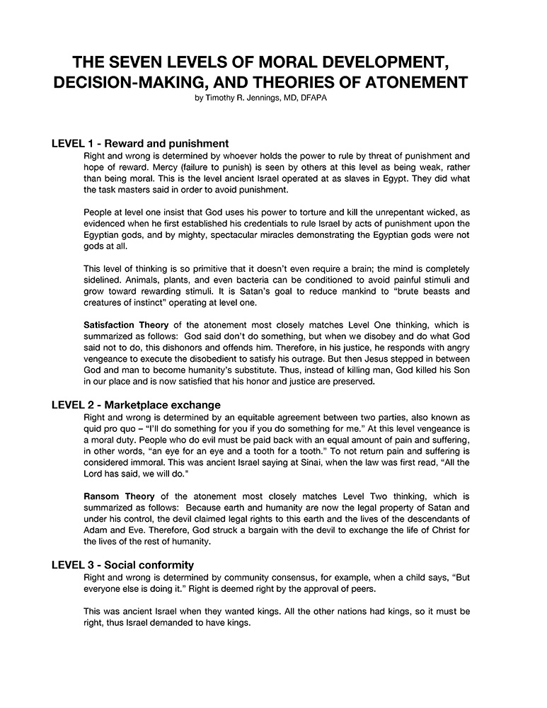 The Seven Levels of Moral Development - Come And Reason Ministries